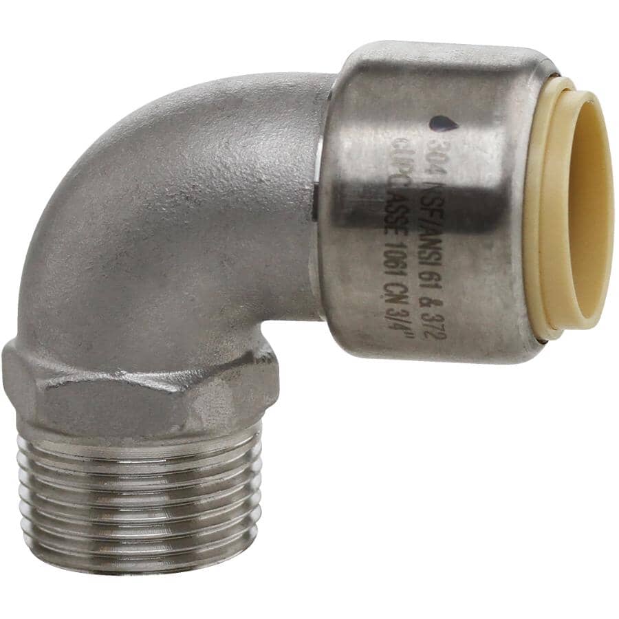 BOSHART INDUSTRIES 3/4" Push Fit 90 Degree Male Elbow | Home Hardware