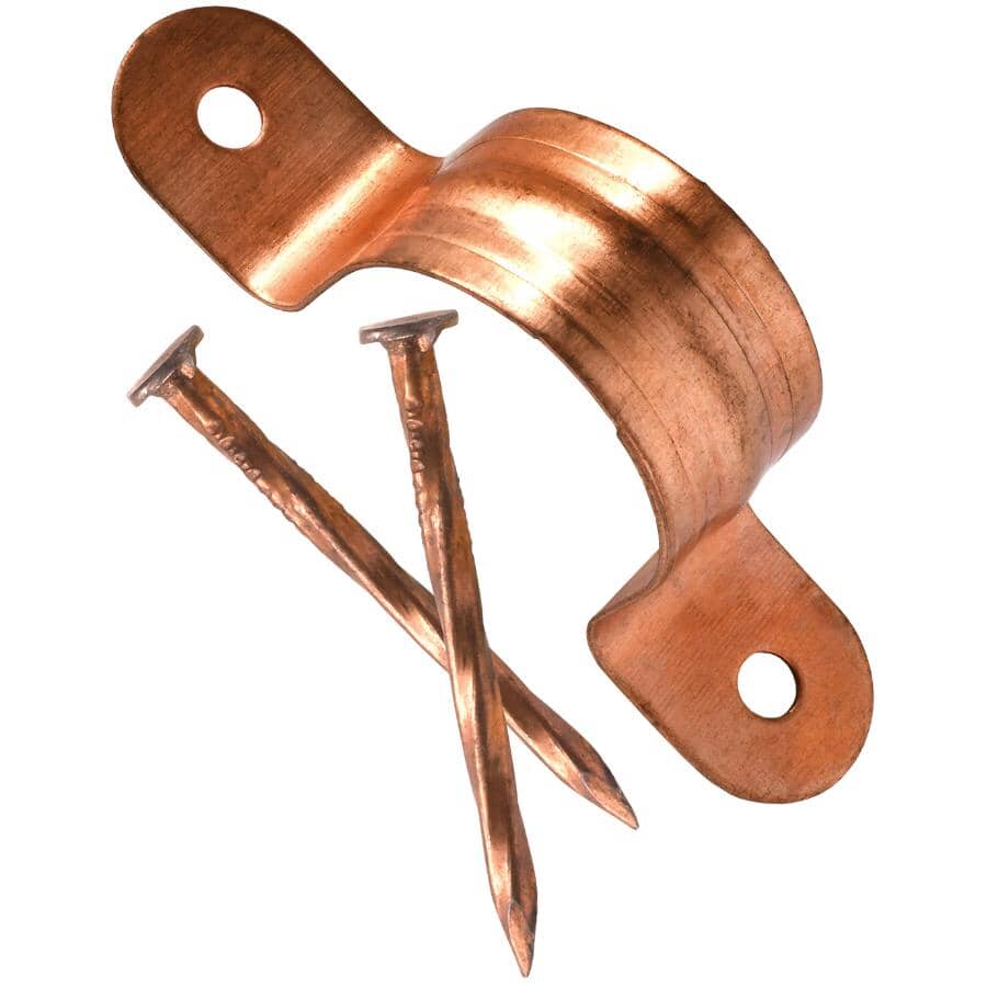 WATERLINE PRODUCTS 3/4" Copper Pipe Strap with Nails | Home Hardware