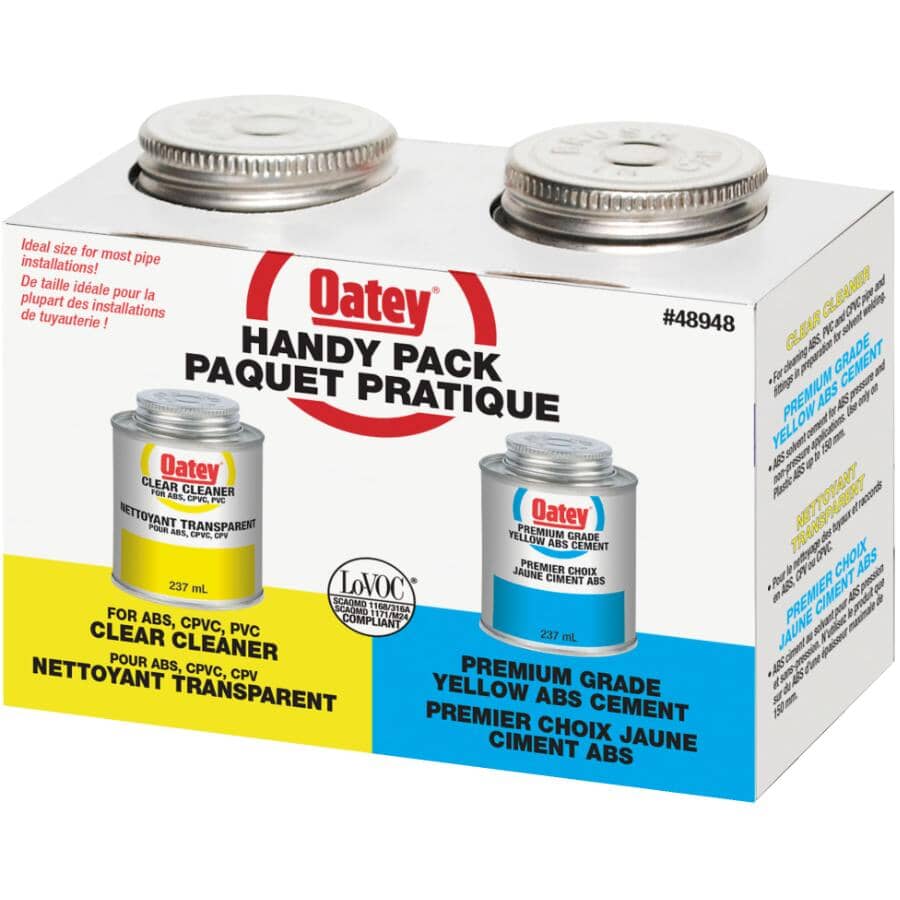 OATEY Clear ABS/PVC/CPVC Cleaner & Yellow Premium Grade ABS Cement ...