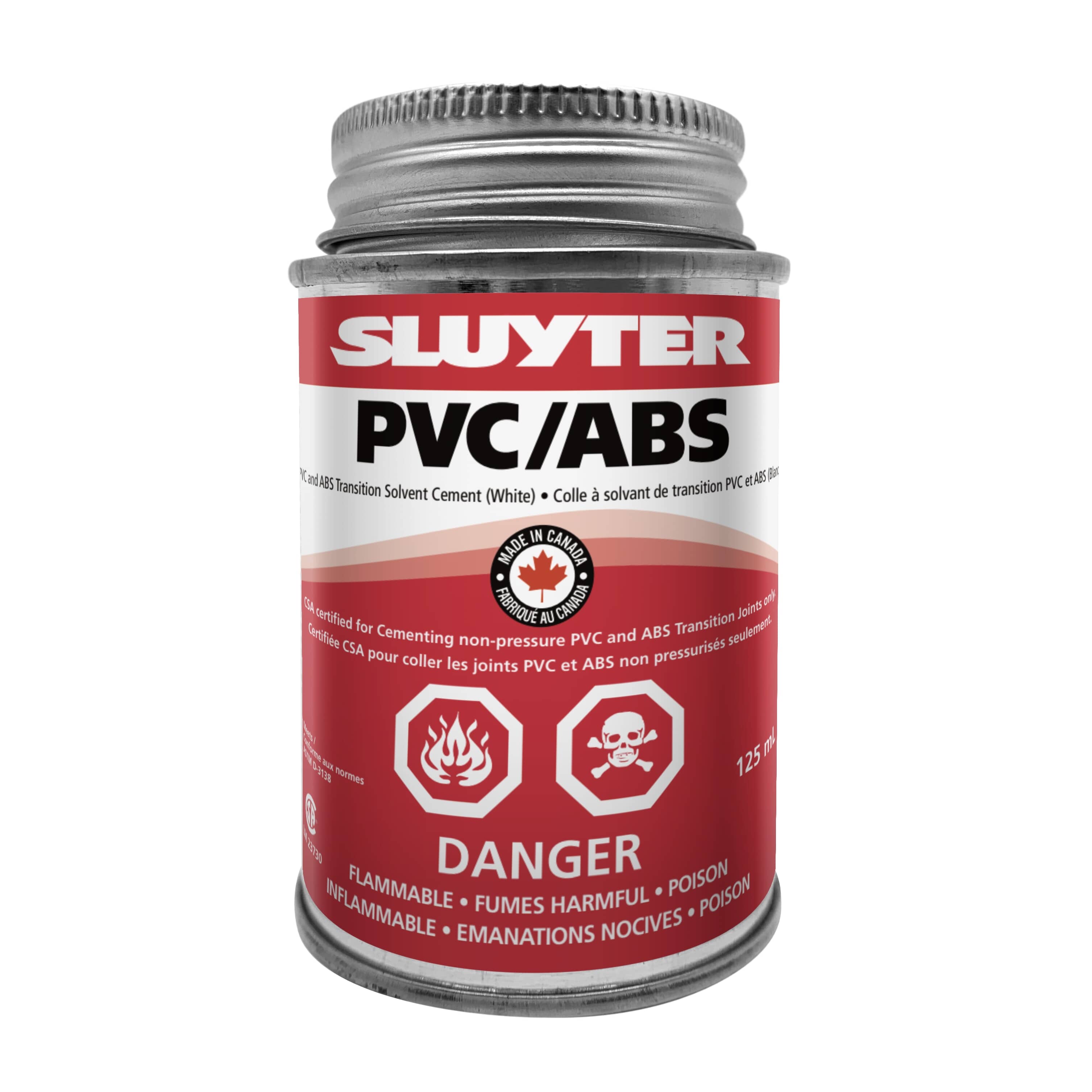 SLUYTER White ABS to PVC Transition Cement with Dauber | Home Hardware