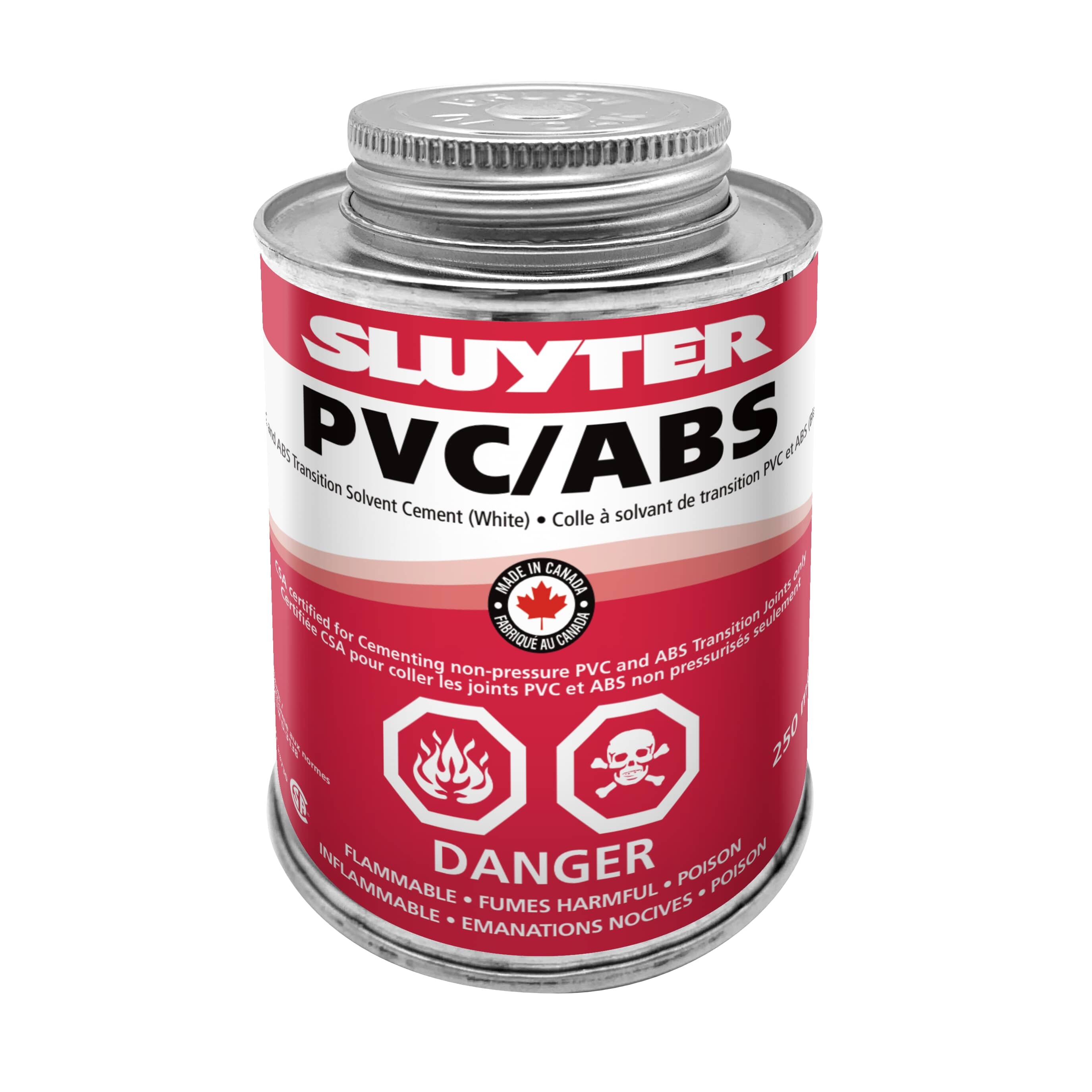 SLUYTER White ABS to PVC Transition Cement with Dauber | Home Hardware