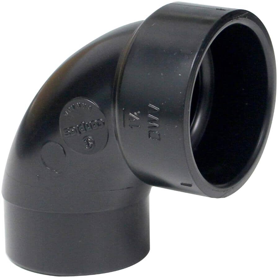 CANPLAS 1-1/4" Spigot x 1-1/4" Hub ABS 90 Degree Street Elbow | Home ...