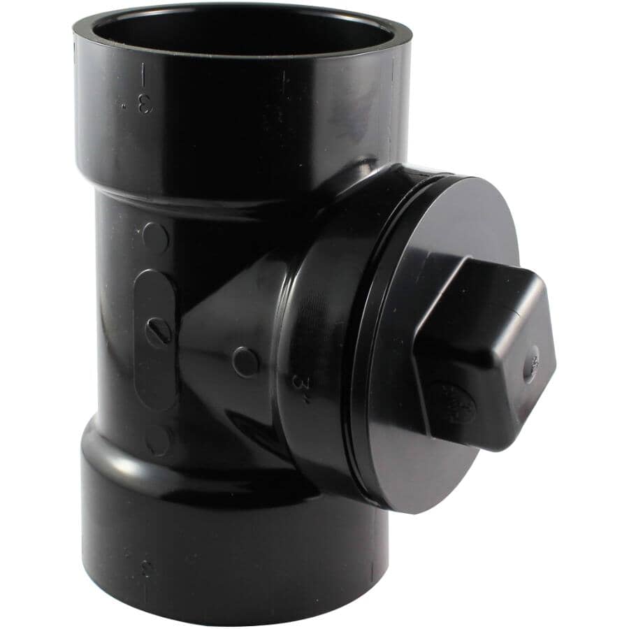 CANPLAS 3" Hub x Hub ABS Cleanout Tee with Plug | Home Hardware