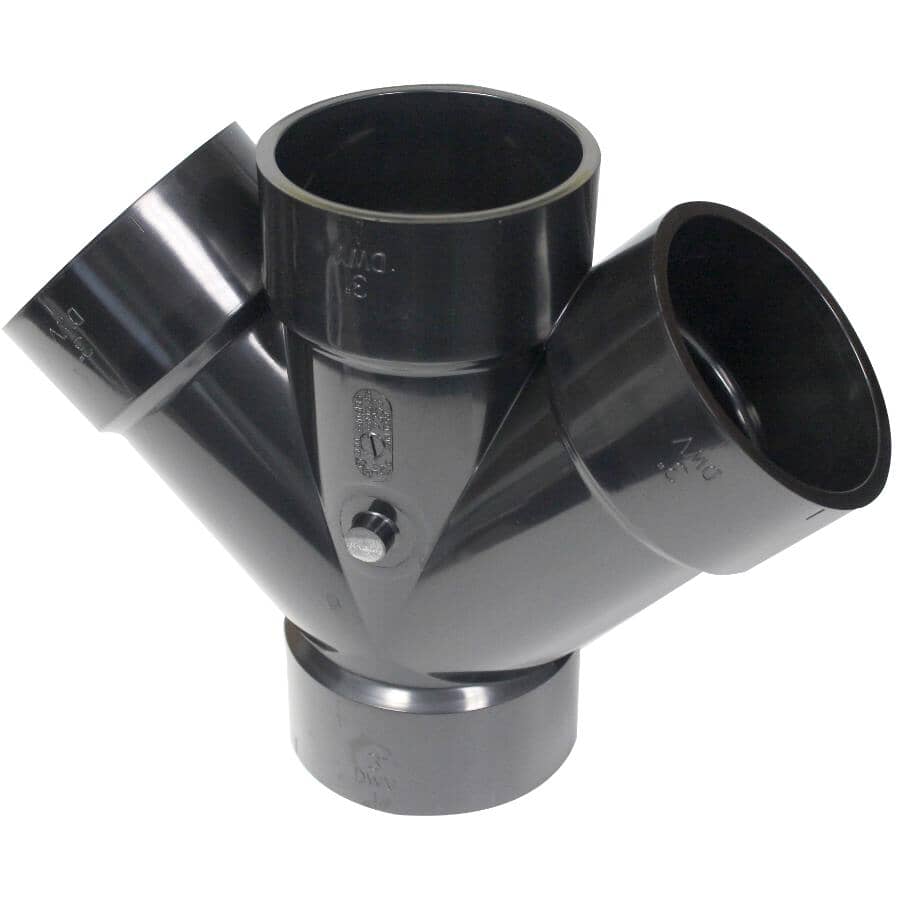 CANPLAS 3" Hub x Hub x Hub x Hub ABS 45 Degree Double Wye | Home Hardware