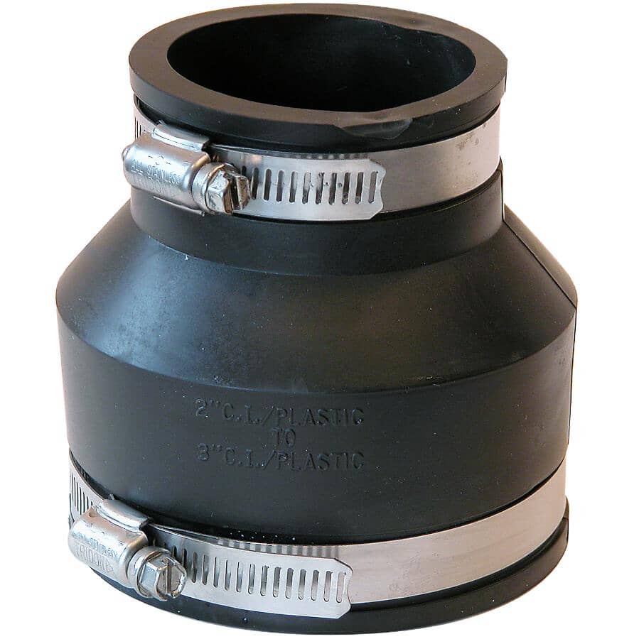 FERNCO 3" x 2" Plastic to Cast Iron Adjustable PVC Coupling | Home Hardware