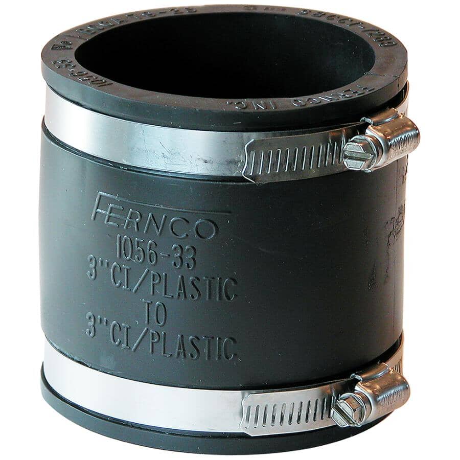 FERNCO 3" Plastic to Cast Iron Adjustable PVC Coupling | Home Hardware
