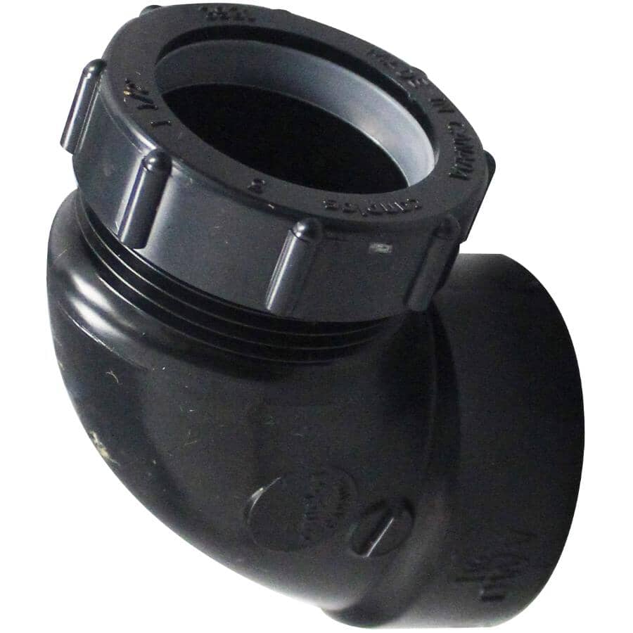 CANPLAS 1-1/2" Hub x 1-1/2" Slip ABS 90 Degree Trap Adapter | Home Hardware