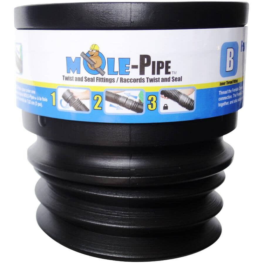 MOLE-PIPE Twist & Seal Female Coupling | Home Hardware