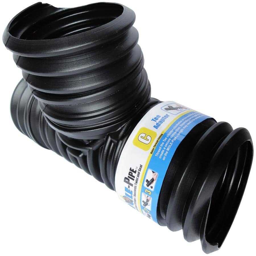 MOLE-PIPE Twist & Seal 4" Corrugated Drain Tee | Home Hardware