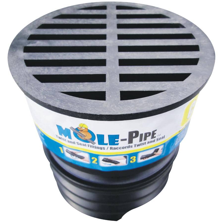 MOLE-PIPE Twist & Seal 4" Corrugated Drain Pipe Cap | Home Hardware