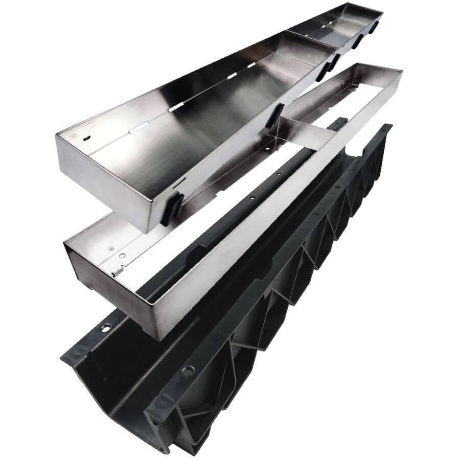 RELN 40" Pro Series Hidden Channel Storm Drain with Removable Insert ...