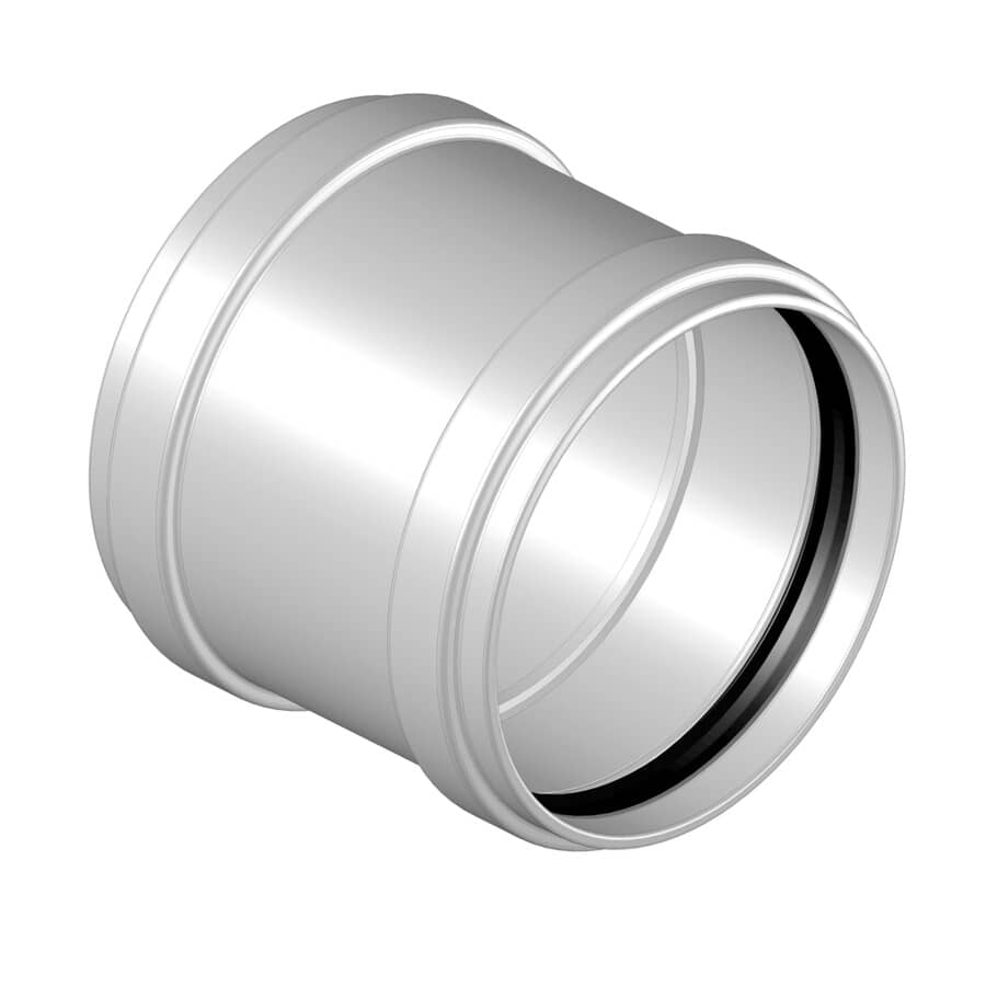 ROYAL BUILDING PRODUCTS 4" Gasket x Gasket PVC Sewer Coupling | Home ...