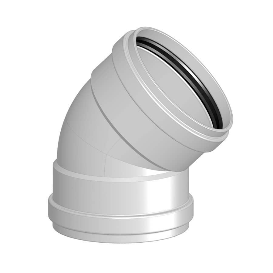 ROYAL BUILDING PRODUCTS 4" Gasket x Gasket 45 Degree PVC Sewer Elbow ...