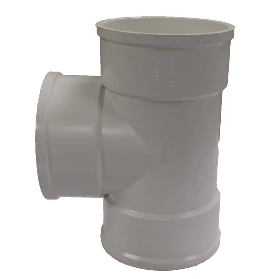 undefined 4" Hub x Hub x Hub PVC Straight Sewer Tee | Home Hardware
