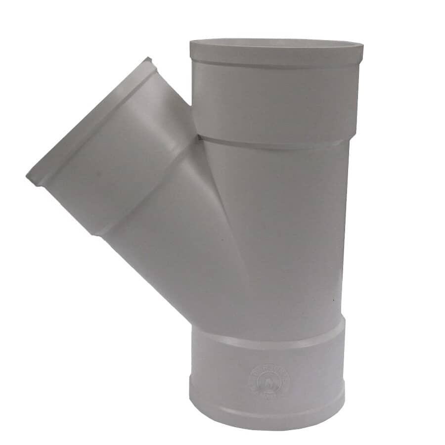 undefined 4" Hub x Hub x Hub 45 Degree PVC Sewer Wye | Home Hardware