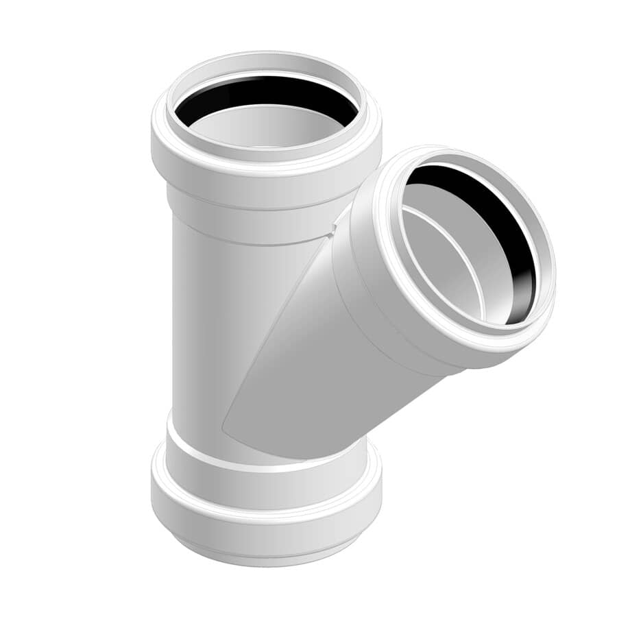 ROYAL BUILDING PRODUCTS 4" Gasket x Gasket x Gasket 45 Degree PVC Sewer ...