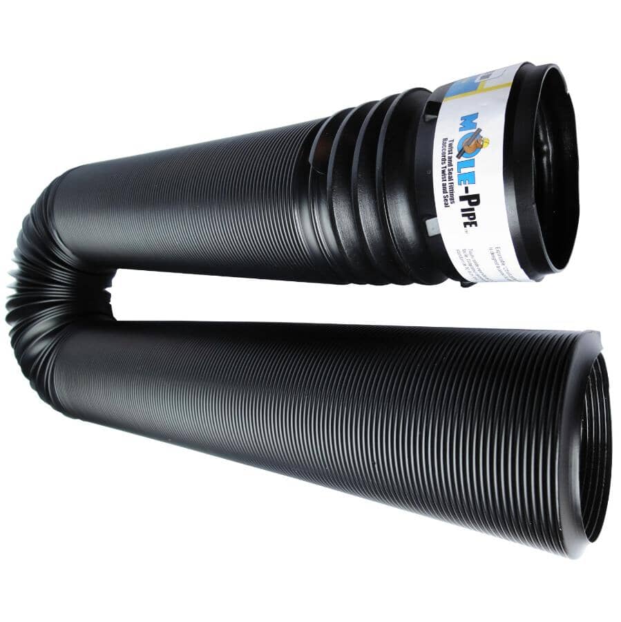 MOLE-PIPE Tuyau de drainage non perforé de 4 po x 8 pi | Home Hardware