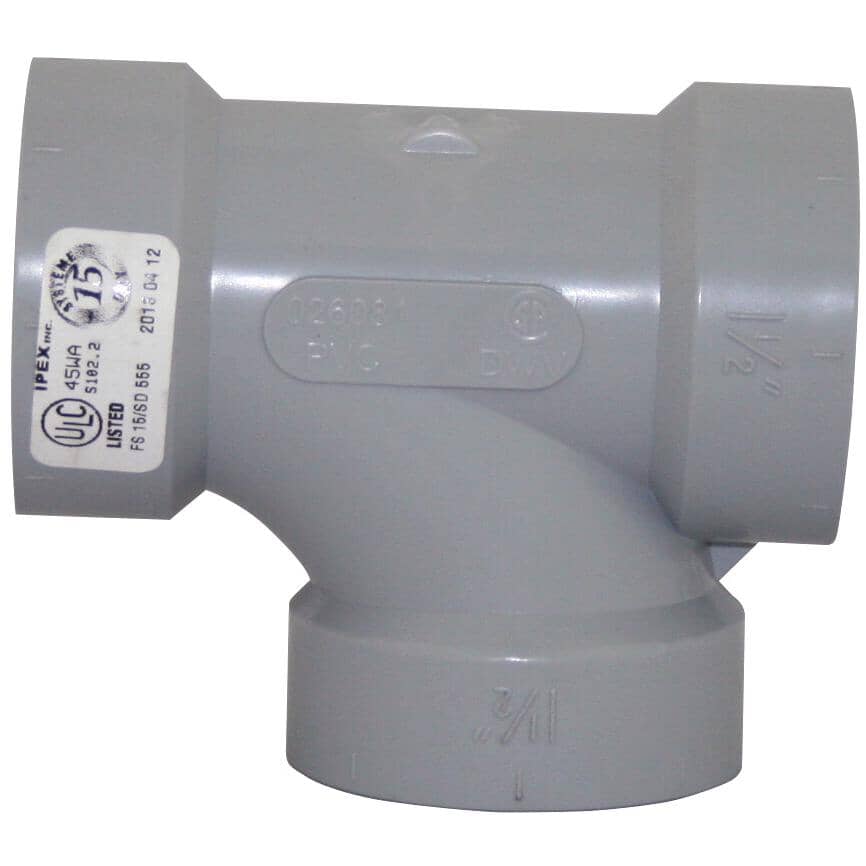 IPEX System 15 1-1/2" DWV PVC Sanitation Tee | Home Hardware