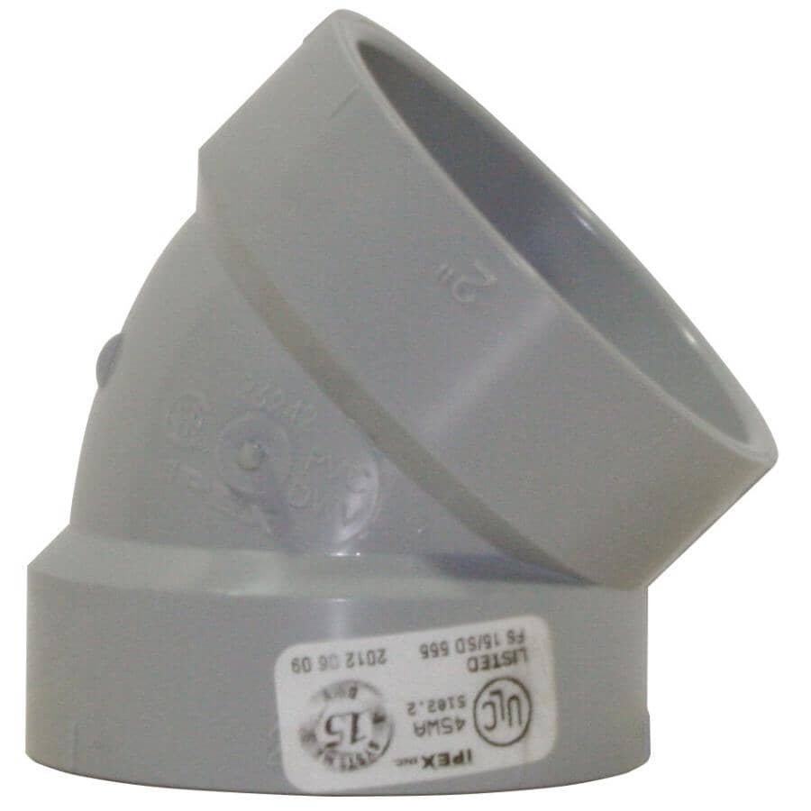 IPEX System 15 2" DWV PVC Short Turn 45 Degree Elbow | Home Hardware