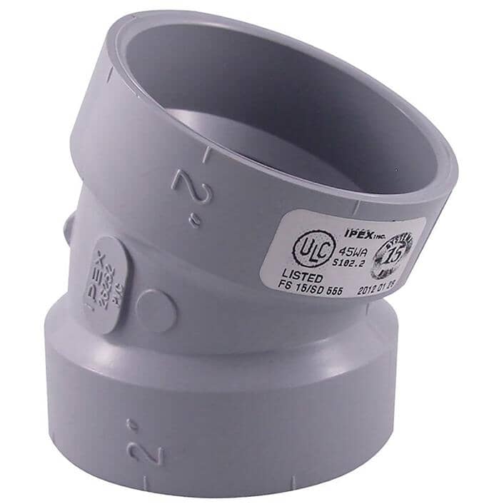 IPEX System 15 2" DWV PVC 22.5 Degree Elbow | Home Hardware
