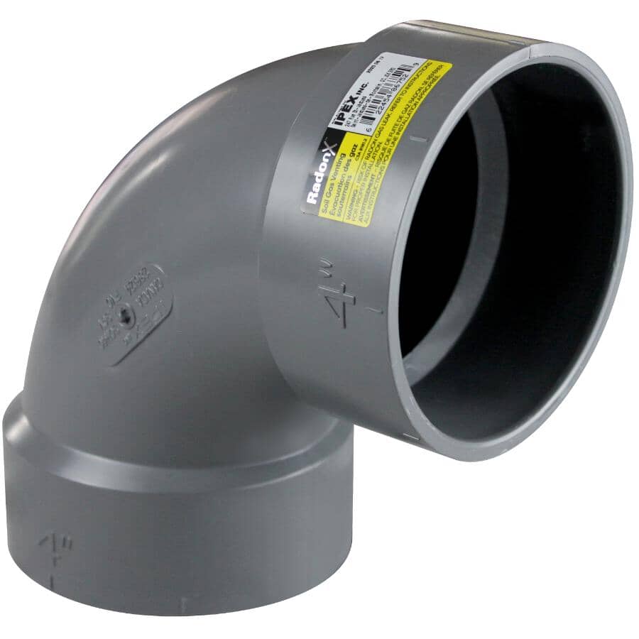 RADONX 4" Soil Gas PVC 90 Degree Elbow | Home Hardware