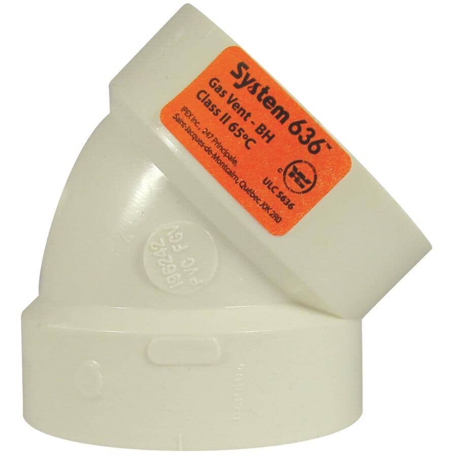 IPEX 3" System 636 Gas PVC 45 Degree Elbow | Home Hardware
