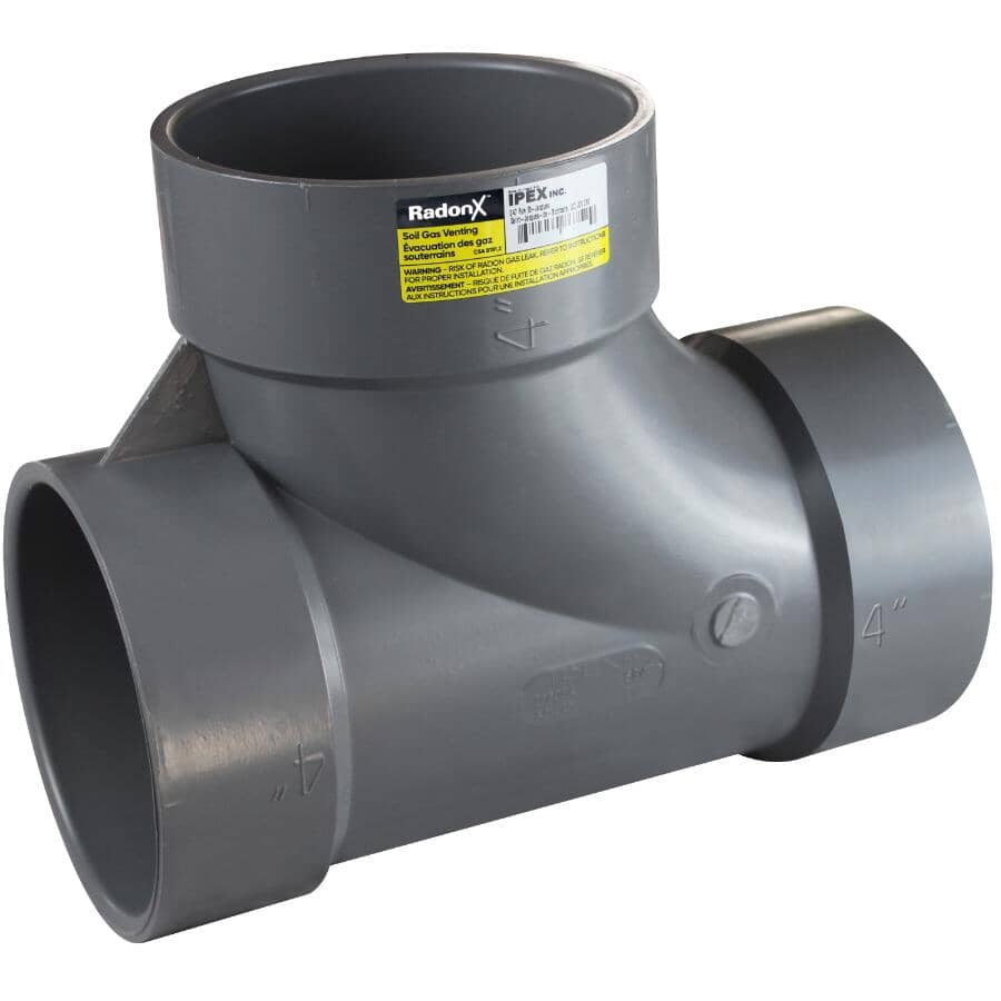 RADONX 4" Schedule 40 Soil Gas Venting PVC Tee | Home Hardware