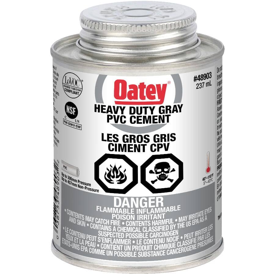 OATEY Heavy Duty Grey PVC Cement with Dabber | Home Hardware