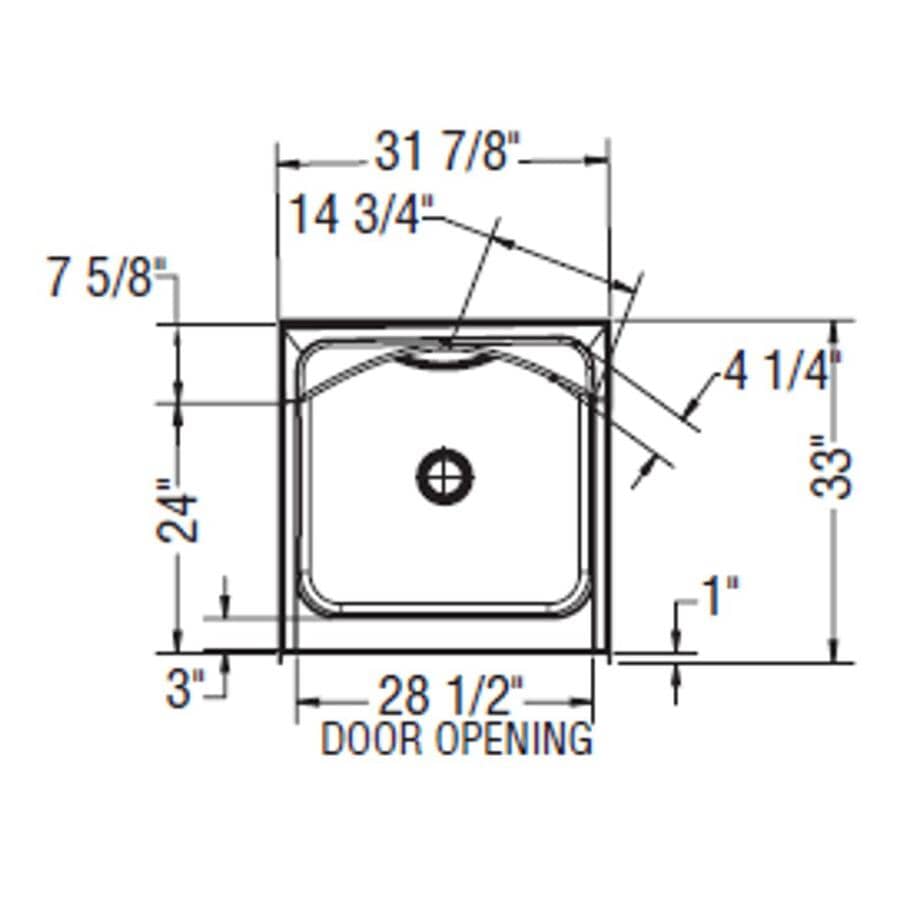 Cabine de douche en fibre de verre blanche Essence de 32x32 po, 4 ...