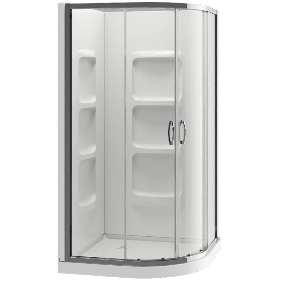 A&E BATH AND SHOWER 38" x 38" Arthur Acrylic Neo Round Corner Shower ...
