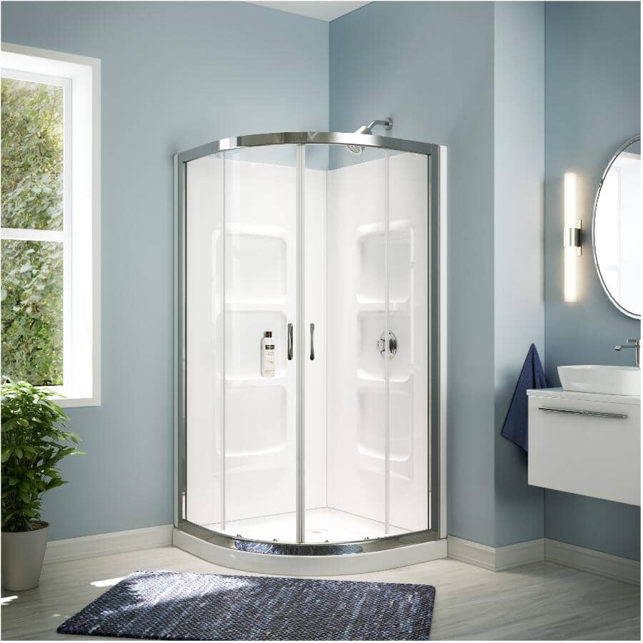 A&E BATH AND SHOWER 38" x 38" Arthur Acrylic Neo Round Corner Shower ...
