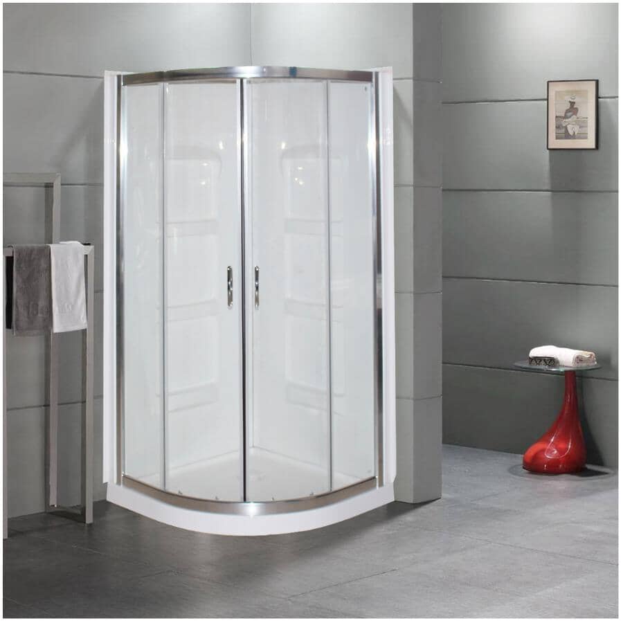 A&E BATH AND SHOWER 38" x 38" Arthur Acrylic Neo Round Corner Shower ...