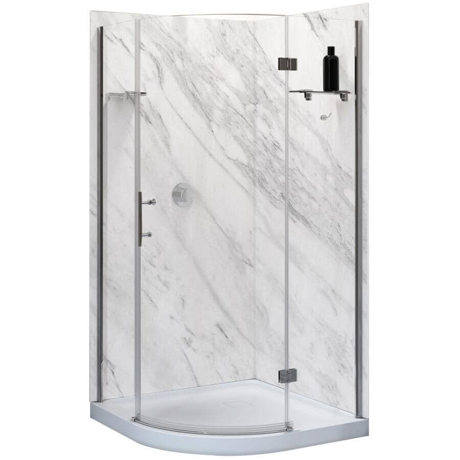 A&E BATH AND SHOWER 38" x 38" Nelson Neo Round Corner Shower Kit | Home ...