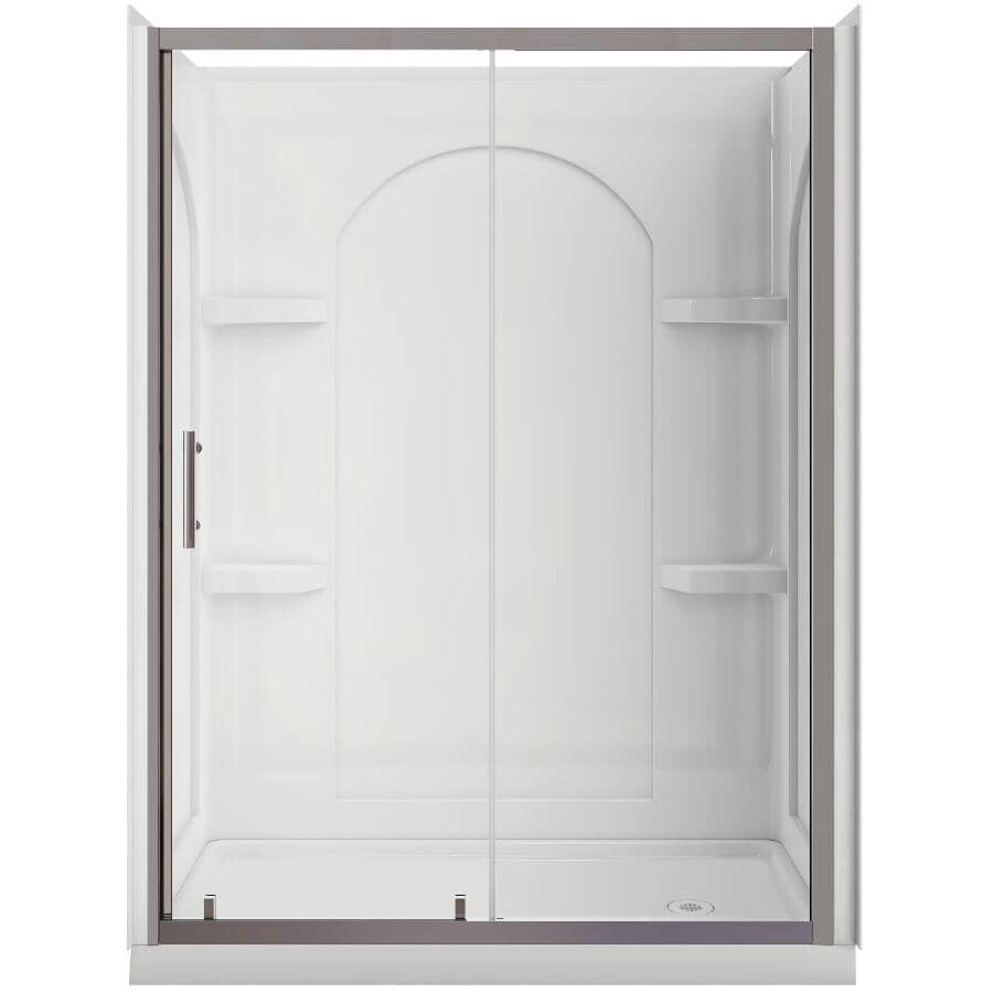 A&E BATH AND SHOWER 60" x 32" Dorothy 3 Piece Acrylic Alcove Shower Kit ...
