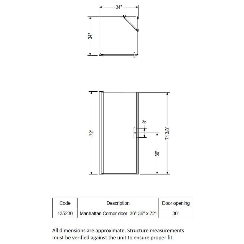 MAAX 36" x 36" Manhattan Acrylic Square Door + Base | Home Hardware