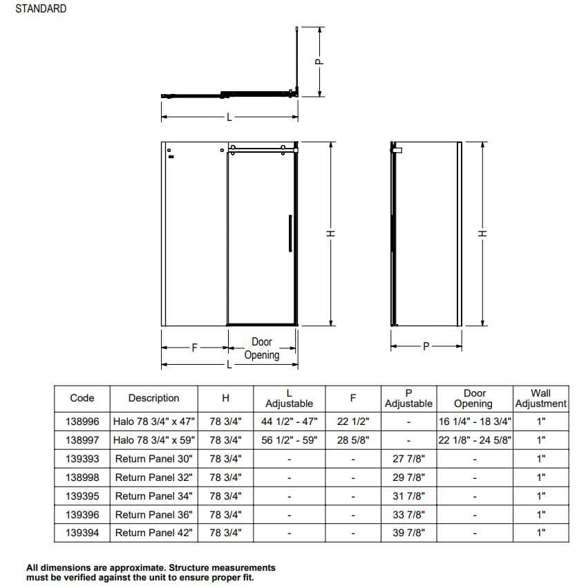MAAX 32" x 78.75" Halo Frameless Return Panel | Home Hardware