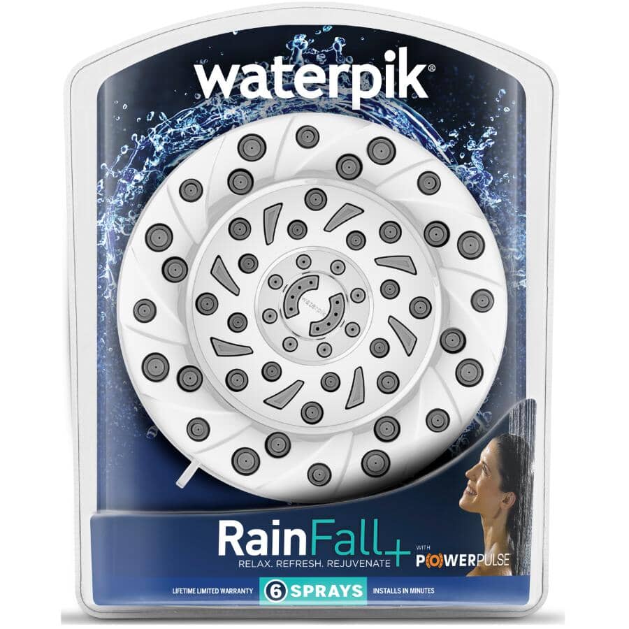 WATERPIK Rainfall 6 Setting Wall Mount Showerhead | Home Hardware