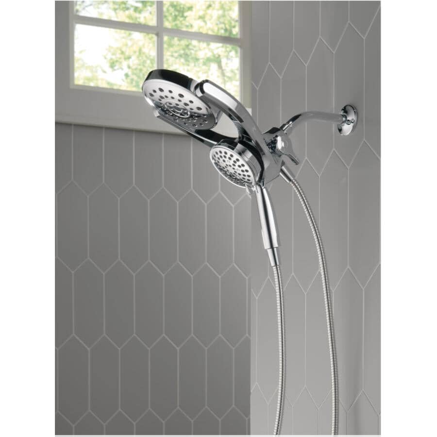 DELTA FAUCET HydroRain 4 Setting Handheld & Wall 2 in 1 Showerhead ...