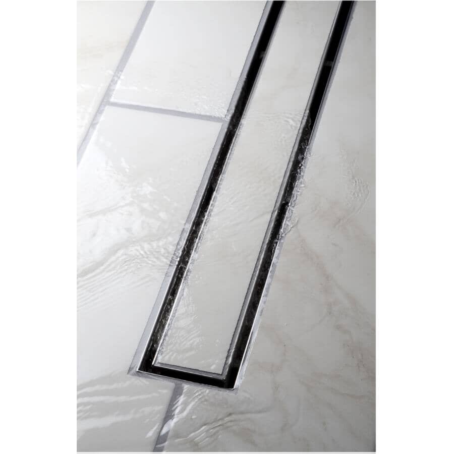OATEY Designline 28" Stainless Steel Linear Shower Drain Tile-in Grate ...