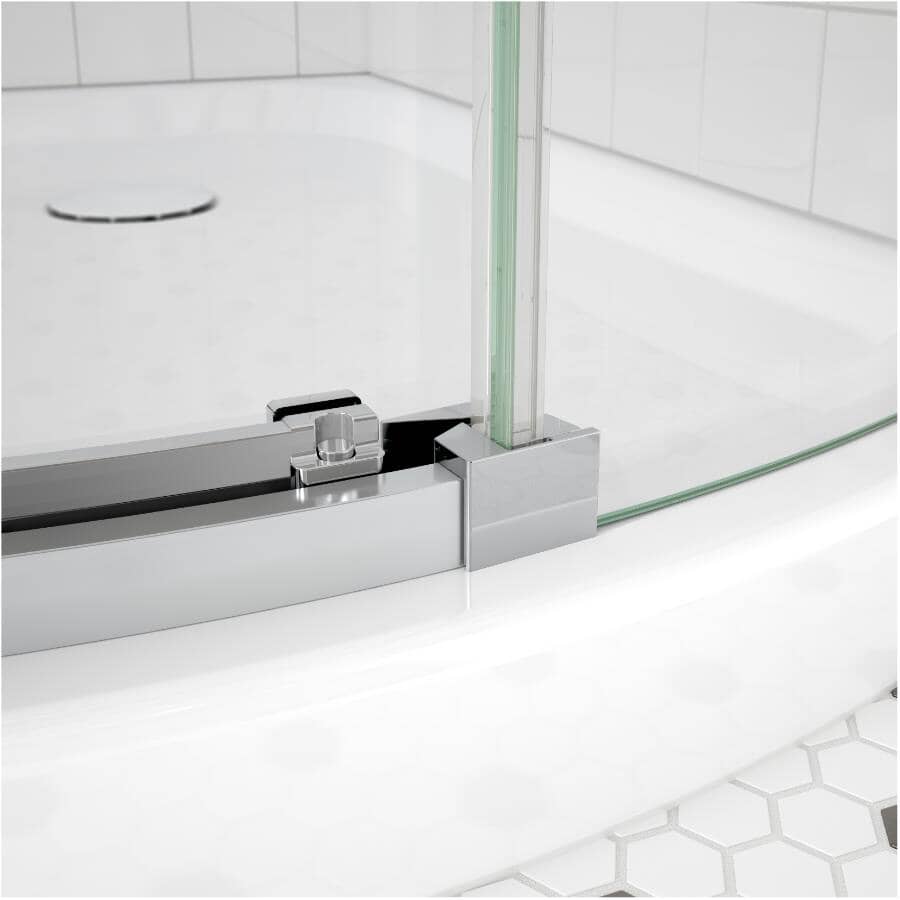 MAAX 36" x 36" x 76.5" Outback Round Left Hand Shower Door & Base ...