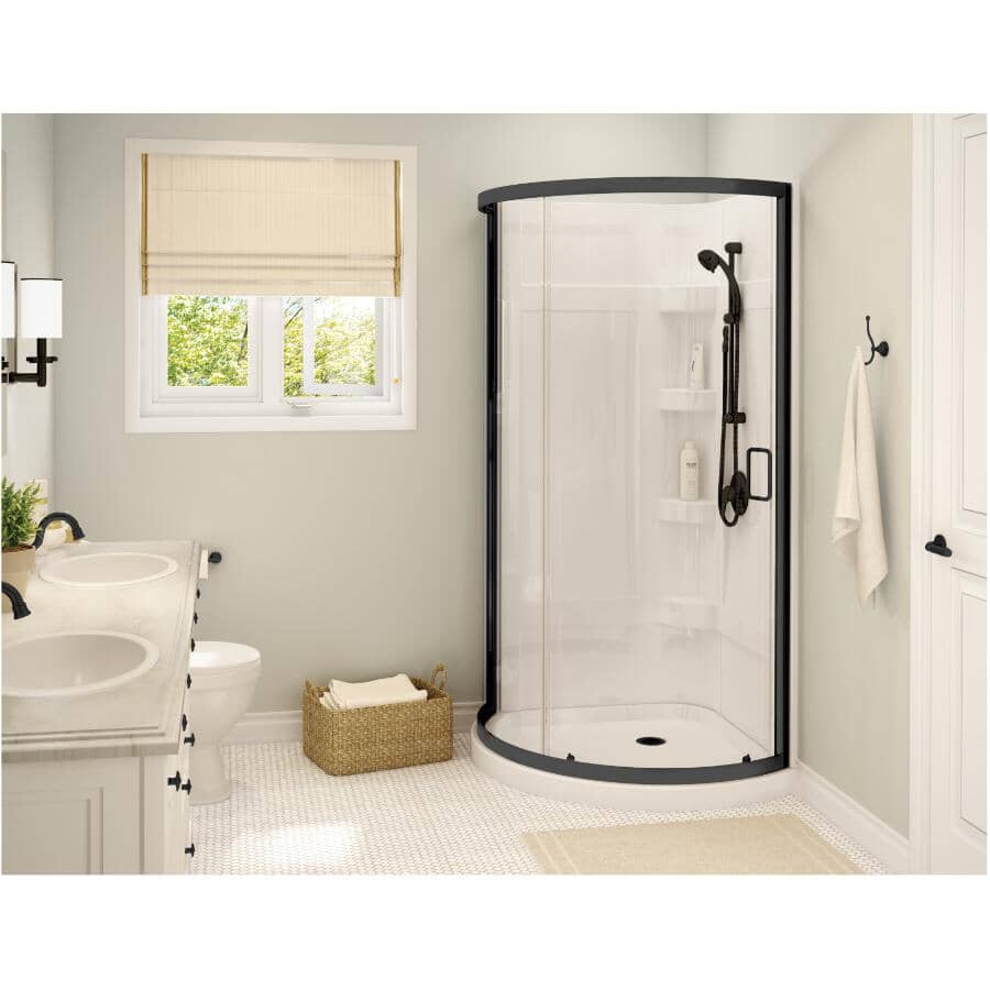 MAAX 34" x 34" x 76" Cyrene 3 Piece Acrylic Round Corner Shower Kit ...