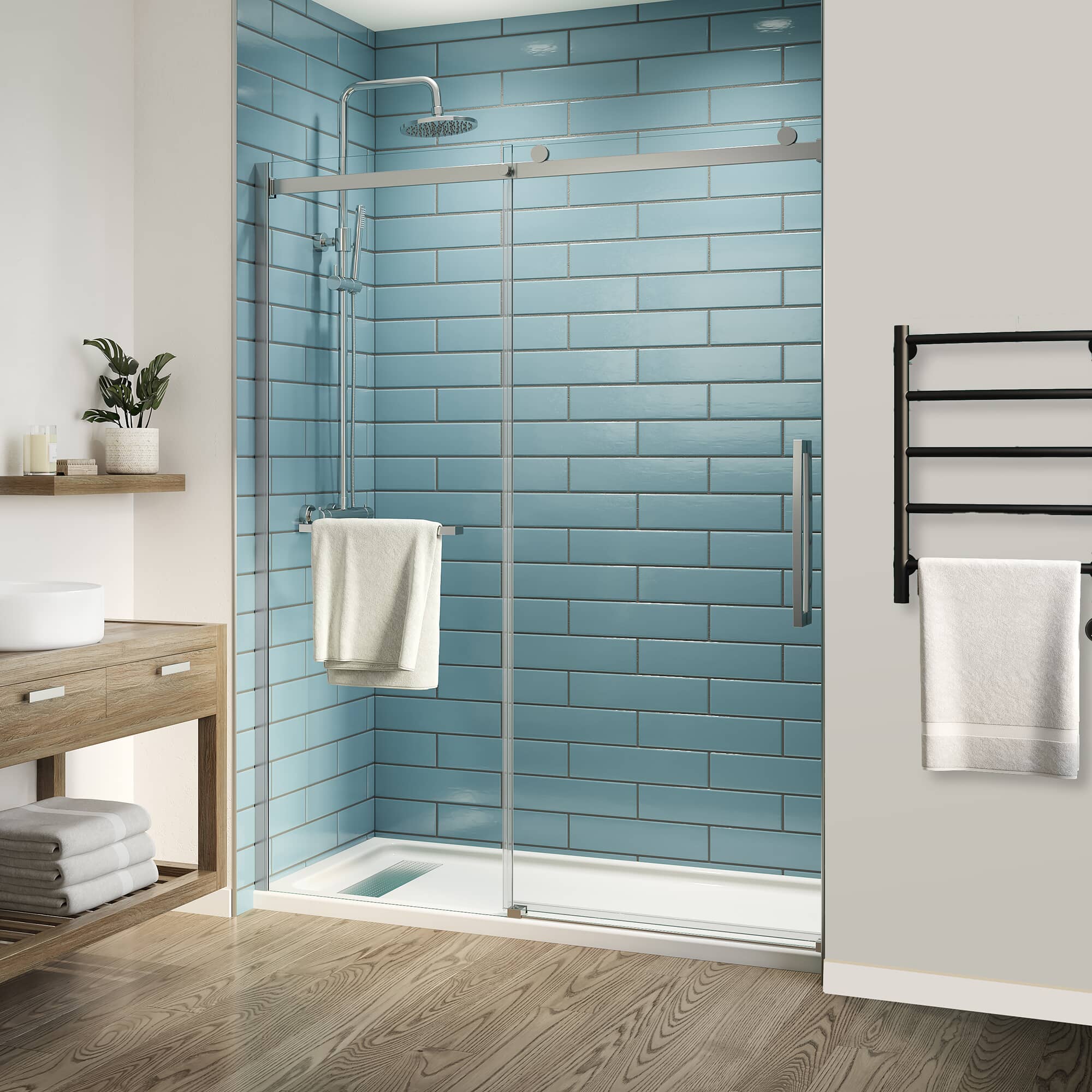 TECHNOFORM 60" x 32" x 78.13" Inspiration Alcove Shower Door & Base | Home Hardware