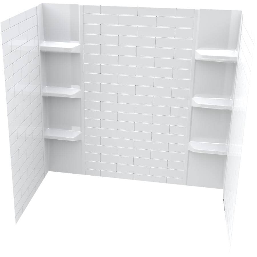 TECHNOFORM 60" x 32'' 5 Piece Applique Polystyrene Shower Walls | Home Hardware