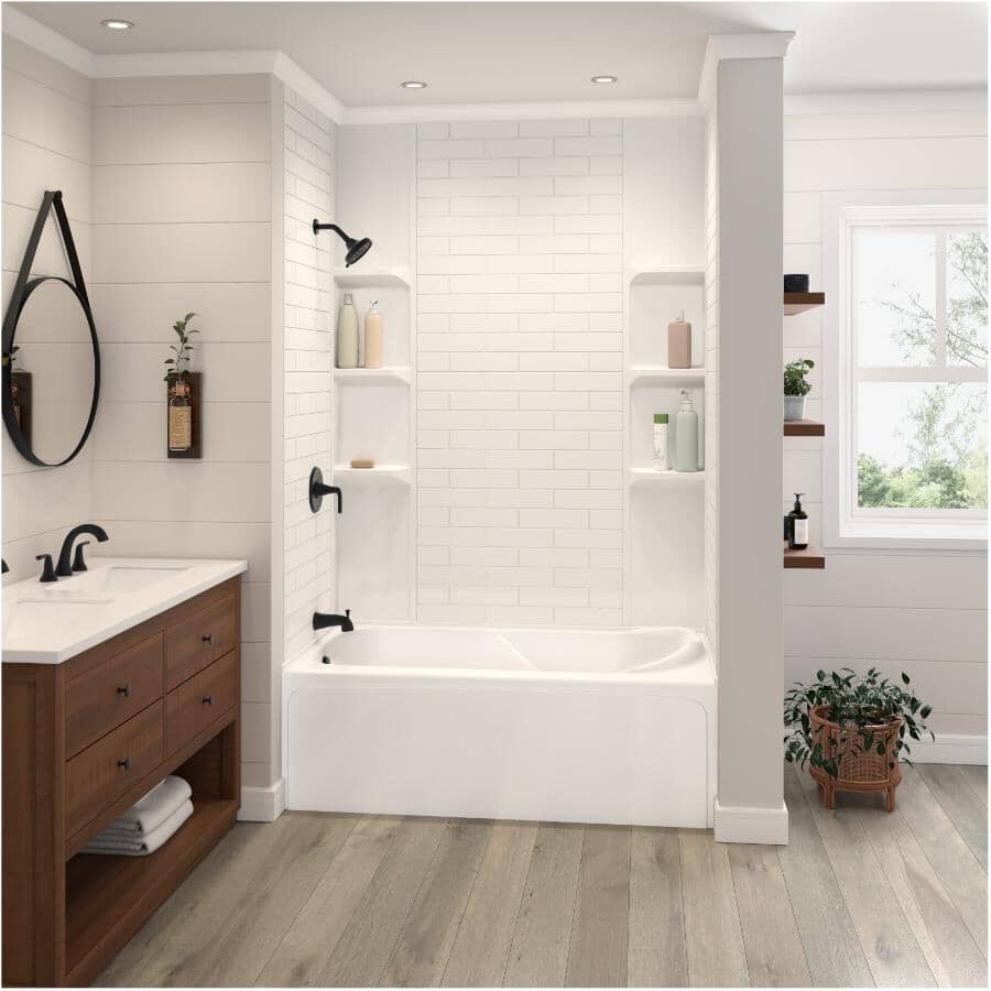 TECHNOFORM 60" x 36'' 5 Piece Applique Polystyrene Shower Walls | Home Hardware