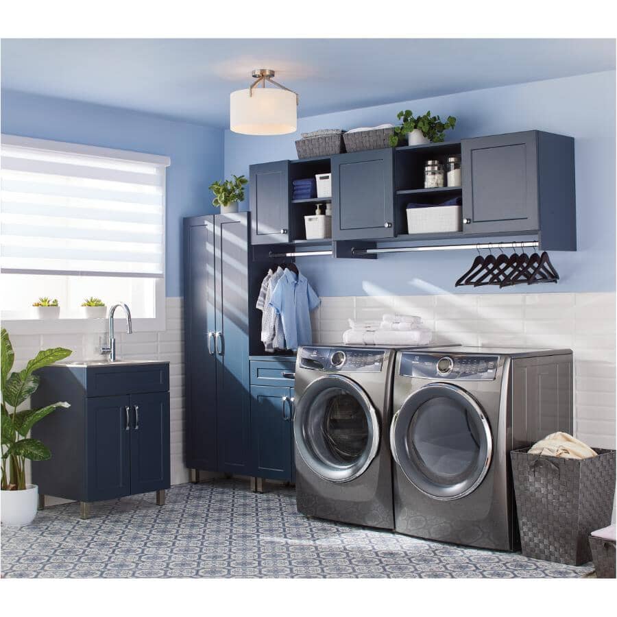 JERCO 24" x 22" Willow Collection Laundry Cabinet with Stainless Steel ...