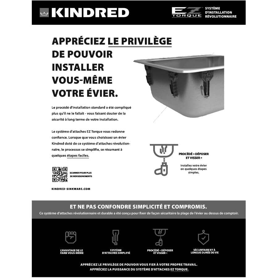 KINDRED 21"x 20" Single Drop-In Kitchen Sink | Home Hardware