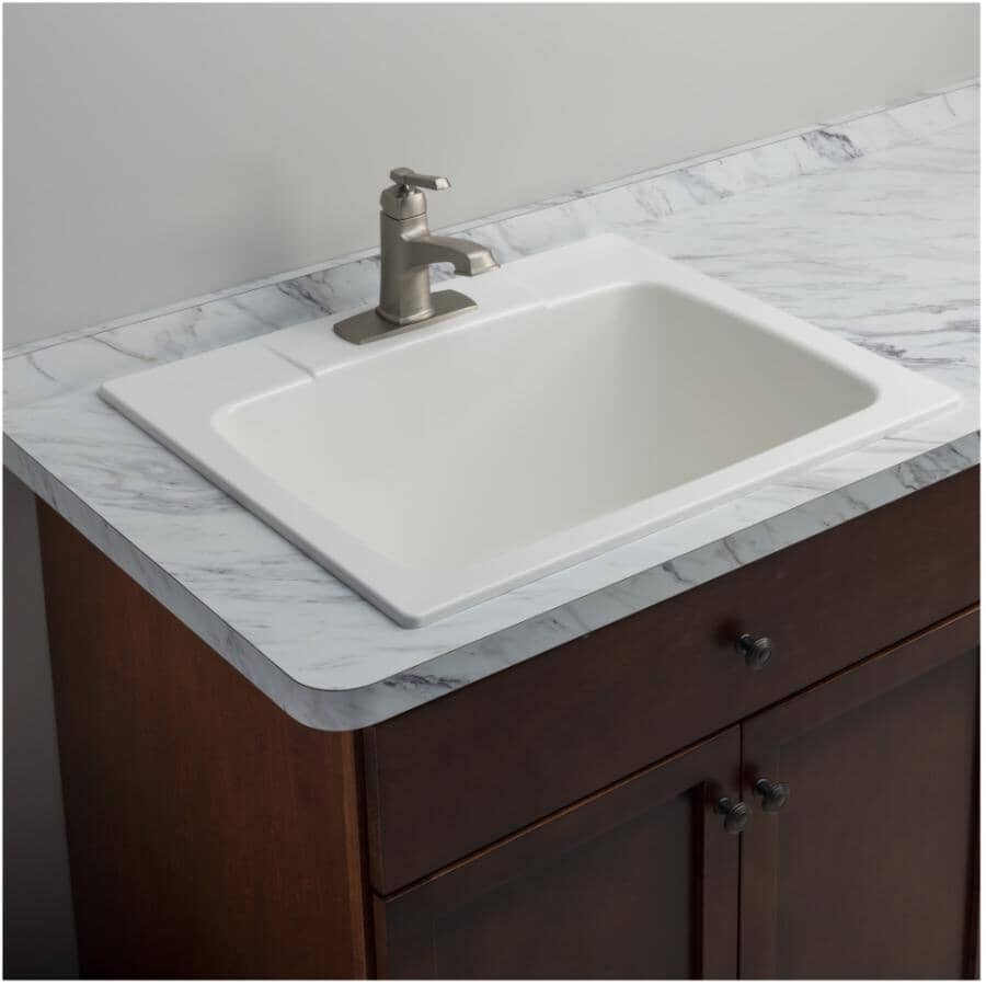 E.L. MUSTEE 25" x 22" Fibreglass Drop-In Laundry Sink | Home Hardware