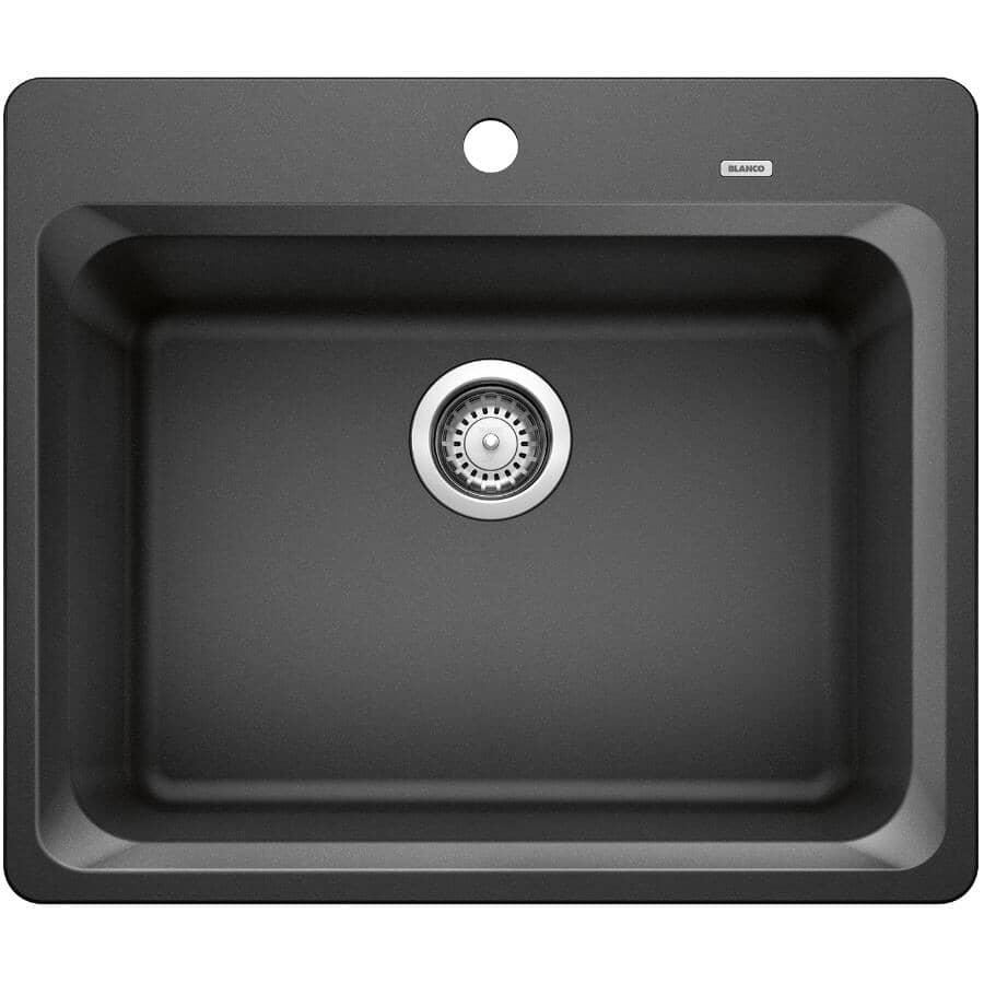 BLANCO 25" x 20.9" Vision 1 Silgranit Single Bowl Drop-In Kitchen Sink ...