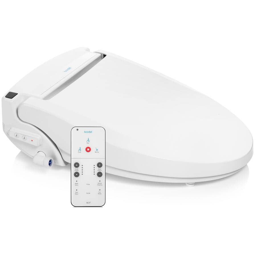 BRONDELL Elongated Electric Plastic Bidet Toilet Seat with Slow Close ...