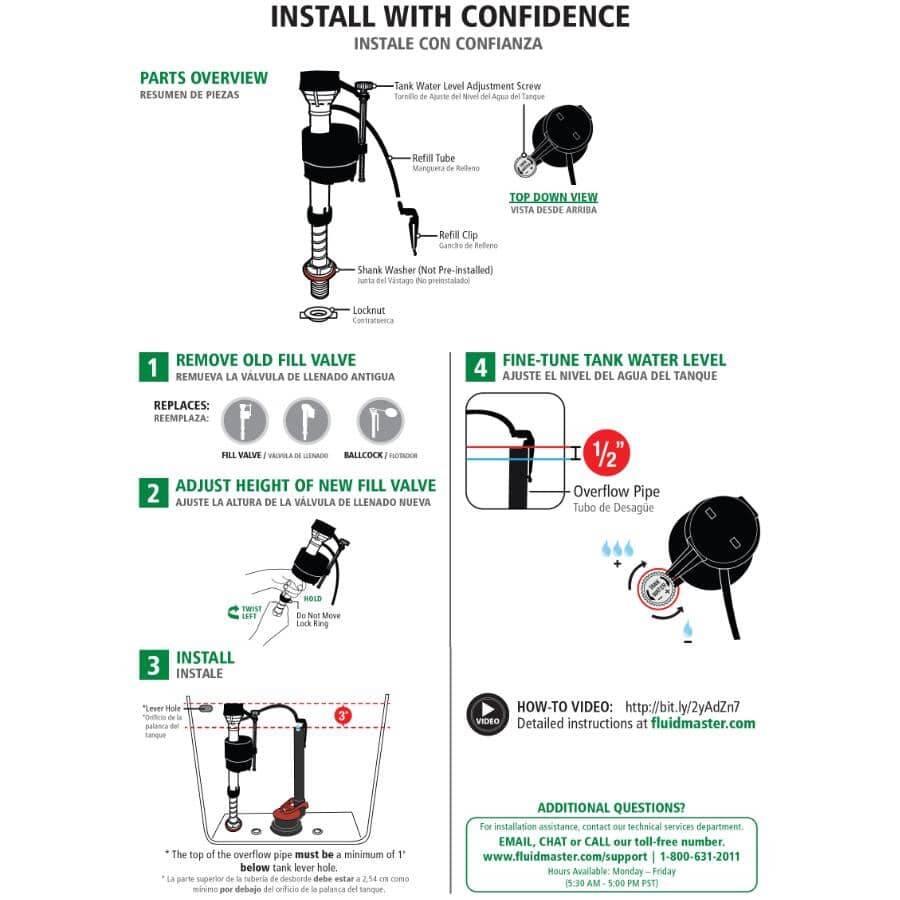FLUIDMASTER 400A Universal Toilet Fill Valve | Home Hardware